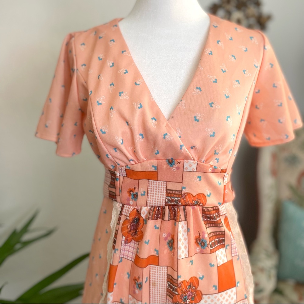 Vintage Cottage Sears Peach Prairie Dress - Gem